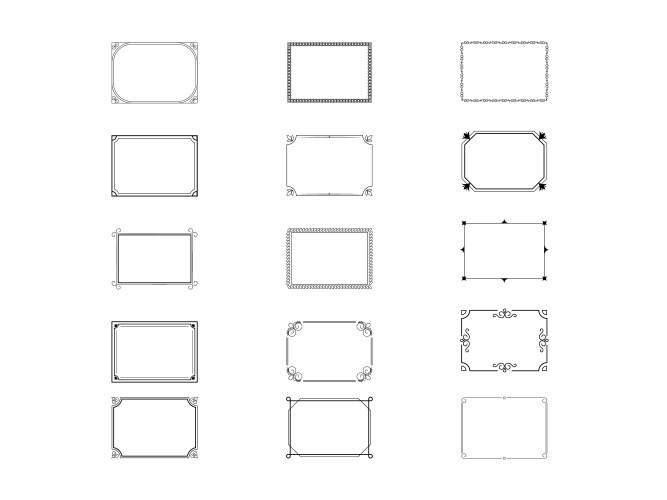 Floral decorative ornamental border pack Vector Image