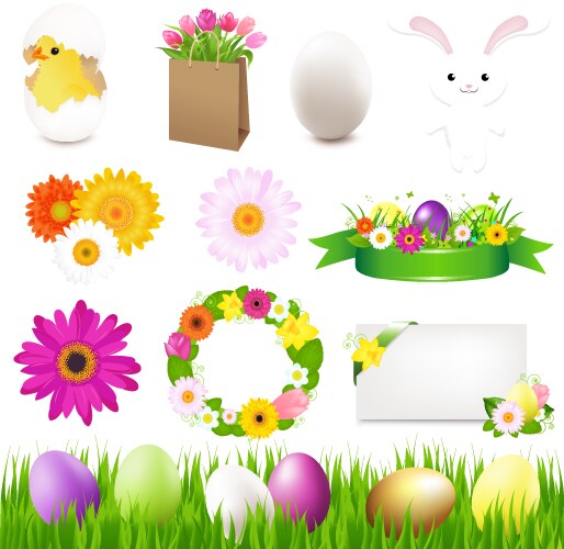 Easter chick sitting on eggs Royalty Free Vector Image