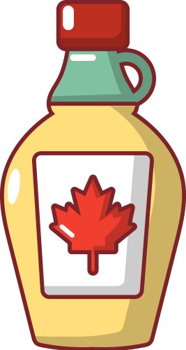 Bottle of maple syrup icon cartoon Royalty Free Vector Image