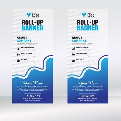 Modern roll up standee flyer template Royalty Free Vector