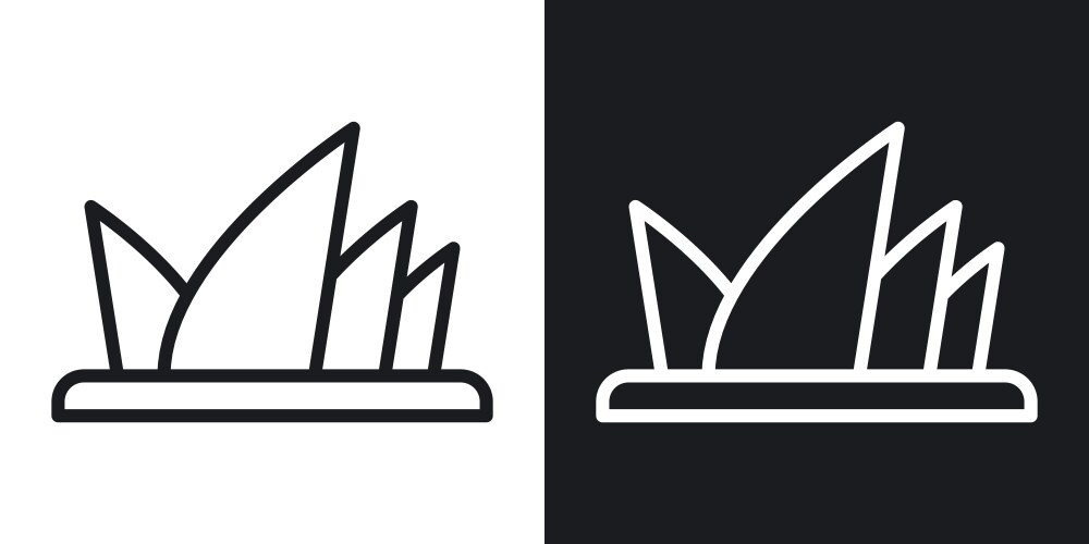 Sydney opera house icon set australia landmark Vector Image