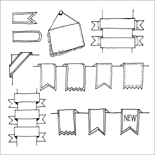 Hand-drawn banners set Royalty Free Vector Image