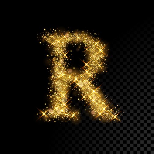 Gold glittering letter g shining golden Royalty Free Vector