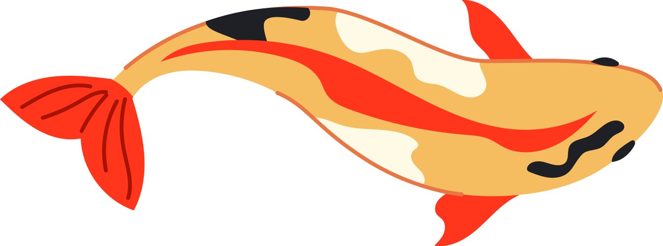 Japan koi fish carp cartoon Royalty Free Vector Image