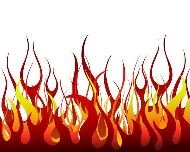 Cartoon fire flames set isolated on white Vector Image