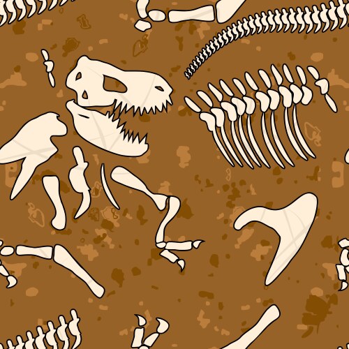 Underground dinosaur bones Royalty Free Vector Image