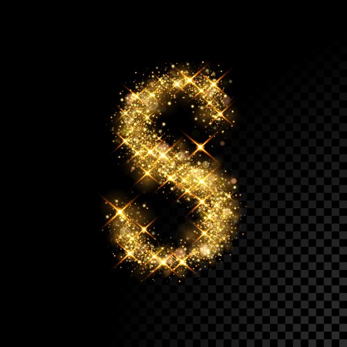 Gold dust font type letter s Royalty Free Vector Image