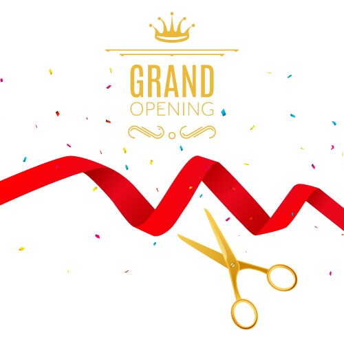 Inauguration banner design Royalty Free Vector Image