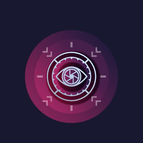 Machine vision computer visual recognition icon Vector Image