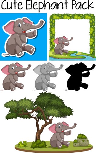 Elephant Borders Vector Images (over 1,400)