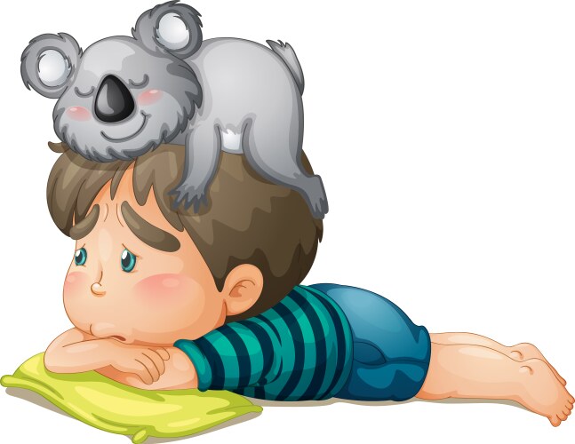 A young boy sleeping Royalty Free Vector Image