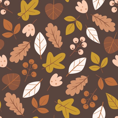 Hand drawn fall seamless pattern autumn botanical Vector Image