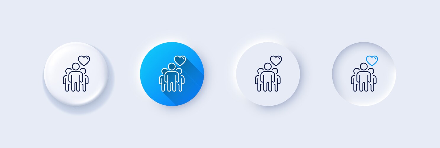 Friendship and love line icons interaction Vector Image