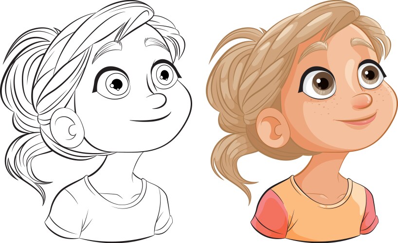 Cartoon boy with a quizzical thoughtful look Vector Image