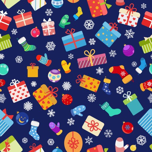 Gift wrapping paper cartoon seamless pattern Vector Image