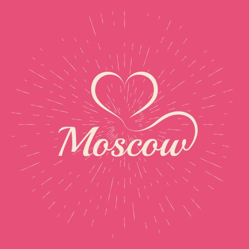Custom hand lettering poster moscow Royalty Free Vector