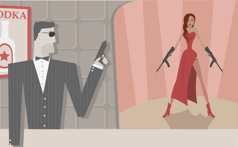 Secret agent character Royalty Free Vector Image
