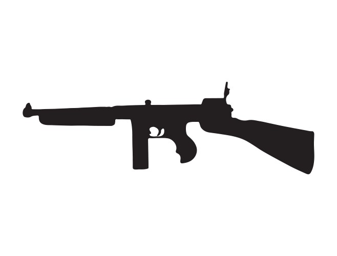 Thompson m1921 submachine gun silhouette art Vector Image