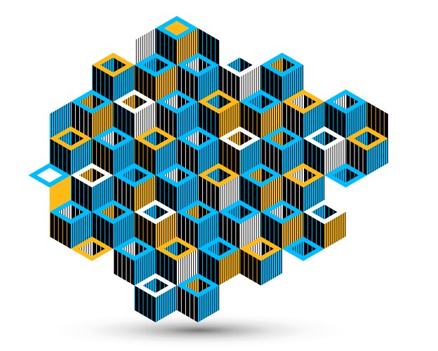 3d isometric cubic design geometric abstract Vector Image