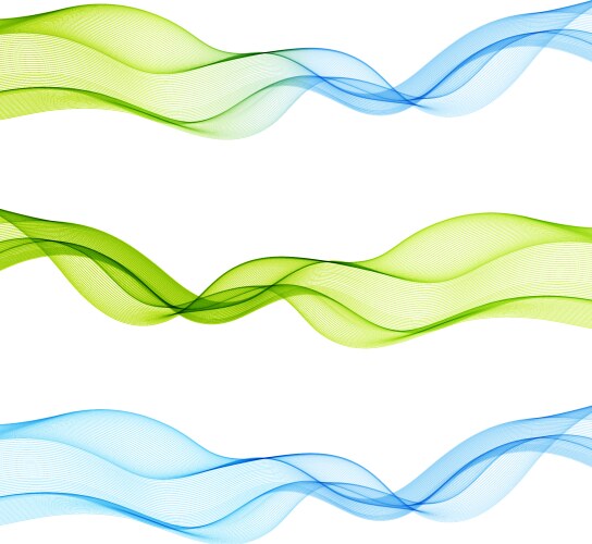 Set of abstract waves backgroundblue green wave Vector Image