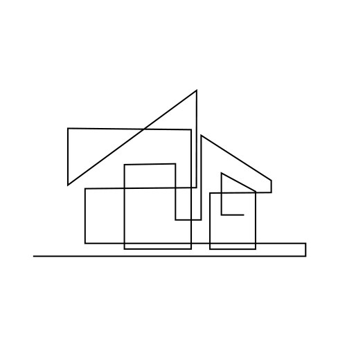 Architecture house line design Royalty Free Vector Image