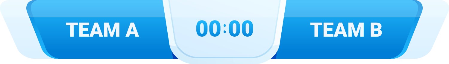 Scoreboard showing time and team names Royalty Free Vector