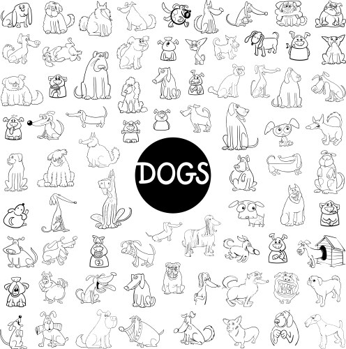 Dog characters large collection Royalty Free Vector Image