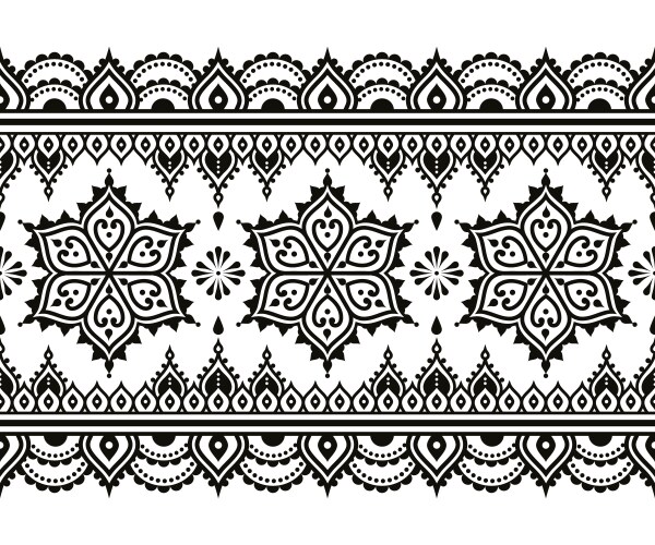 Mehndi indian henna tattoo seamless white pattern Vector Image