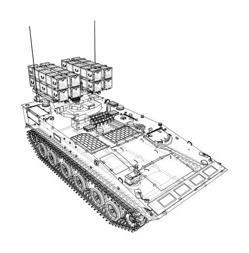 Military track missile system Royalty Free Vector Image