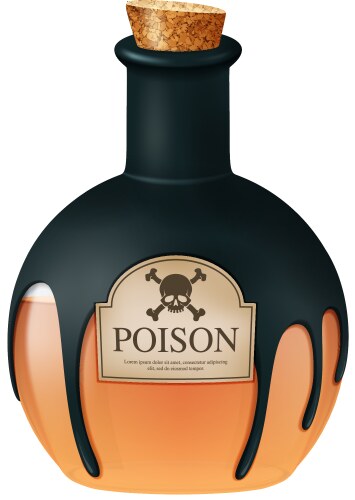 Realistic poison bottle Royalty Free Vector Image