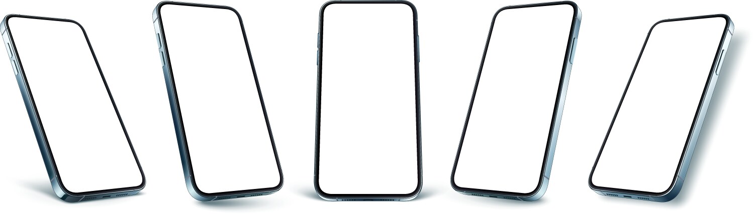 Realistic mockup models smartphone Royalty Free Vector Image