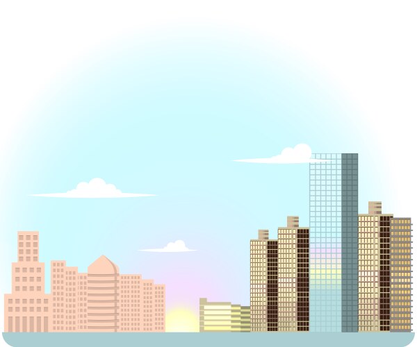 Landscape with buildings mountains Royalty Free Vector Image