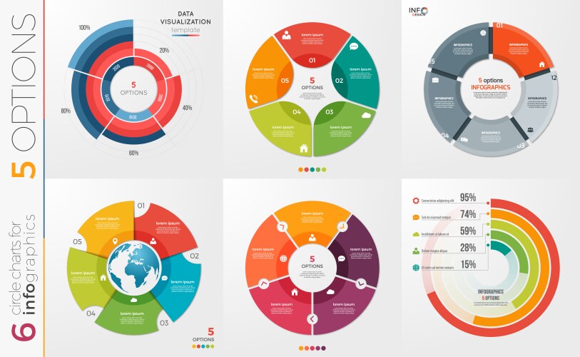Cycle chart infographic template with 7 parts Vector Image