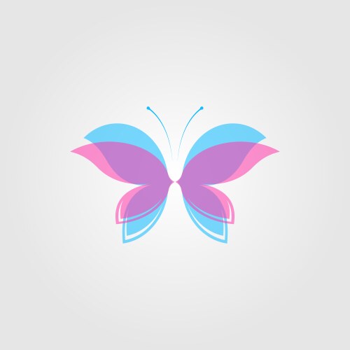 Colorful butterfly logo overlay transparent Vector Image