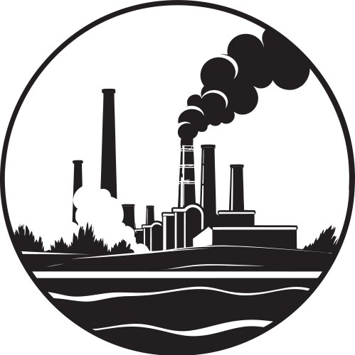 Contaminated currents river pollution icon murky Vector Image