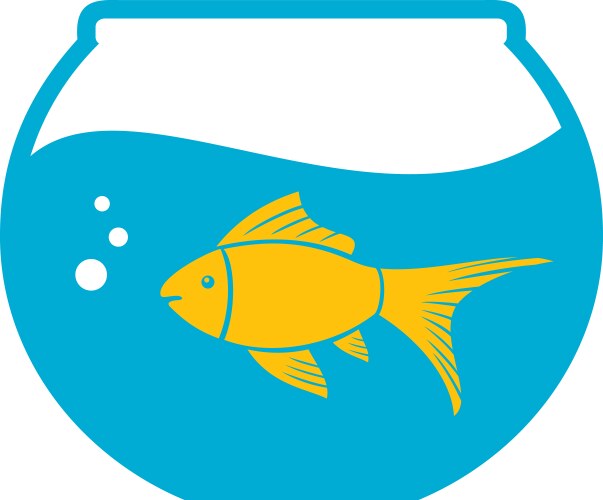 Pink fish in fishbowl Royalty Free Vector Image