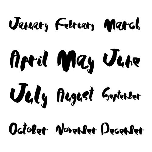 Months Names Font Vector Images (over 570)
