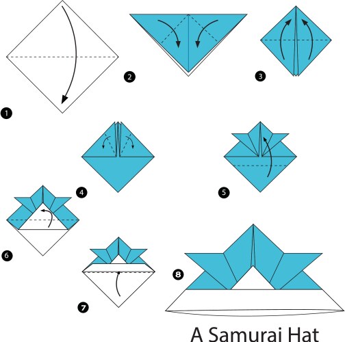 Hand drawn origami instructions Royalty Free Vector Image