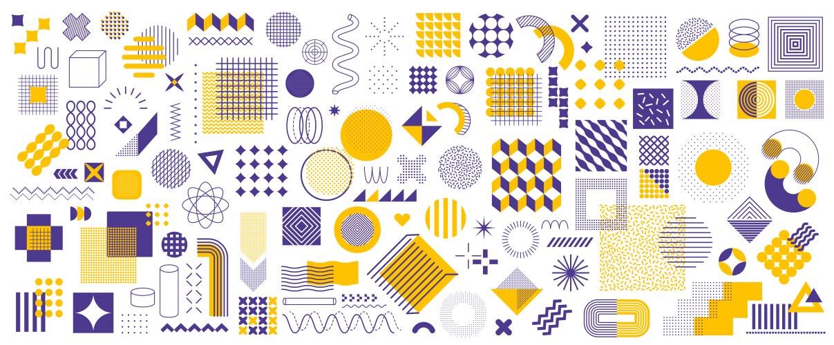 Geometric hand drawn abstract rectangle block Vector Image