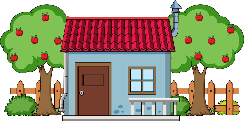 Strawberry house in garden Royalty Free Vector Image