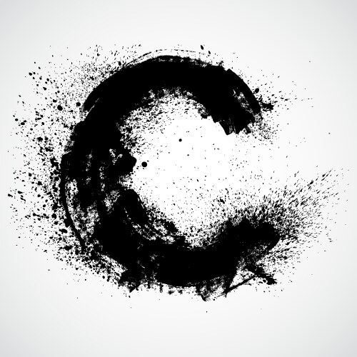 Grunge letter s black font sketch style symbol Vector Image