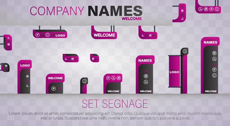 Signage System Collection Royalty Free Vector Image
