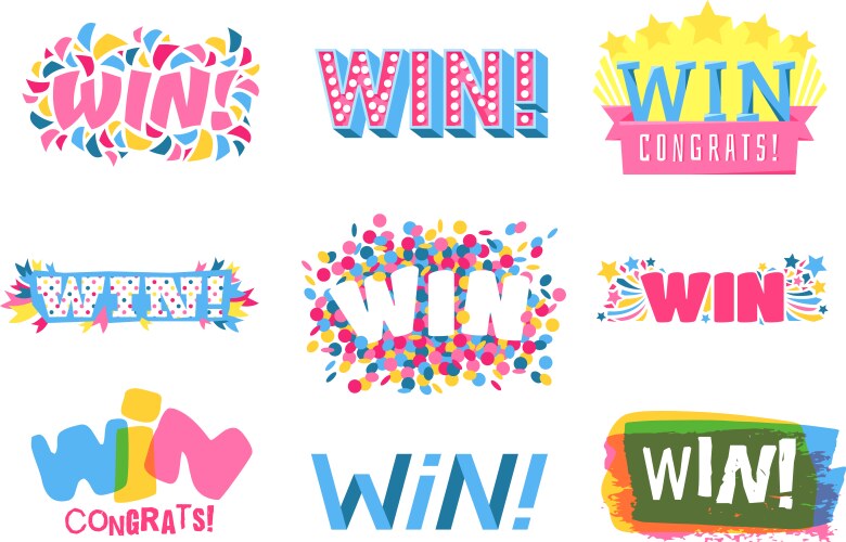 Win sign Royalty Free Vector Image - VectorStock