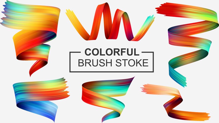 Abstract card with square frame and colorful brush