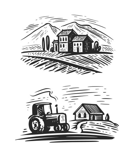 Engraved tractors Vector Images & Graphics for Commercial Use | VectorStock