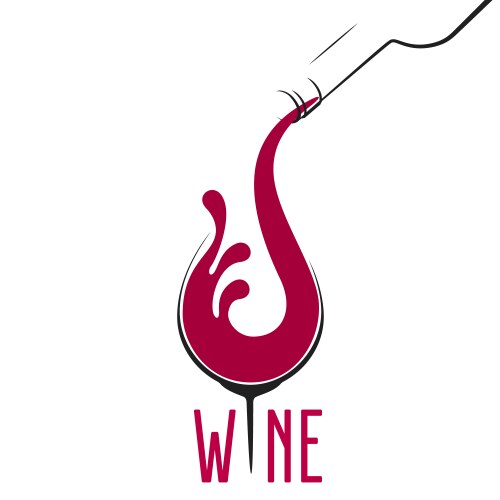 Glass wine with splash logo design Royalty Free Vector Image
