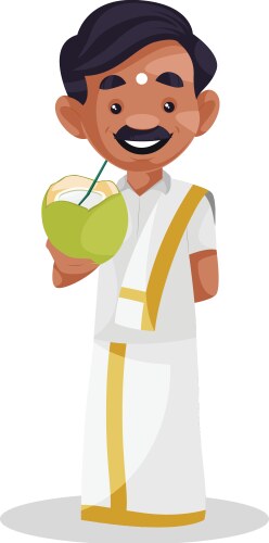 Indian tamil man cartoon Royalty Free Vector Image