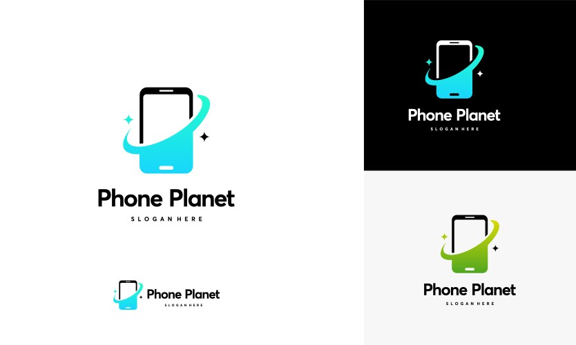 Planet logo designs communications worldwide Vector Image