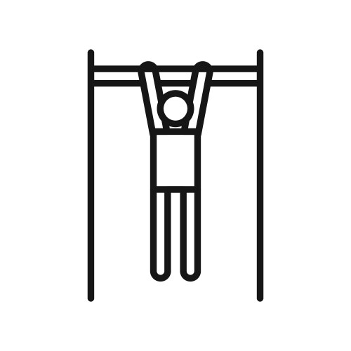 Exercise hang bar icon black and white outline Vector Image
