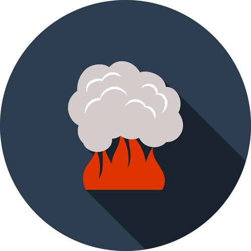 Huge fire on ground with black smoke Royalty Free Vector